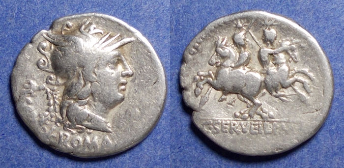 Roman Republic, C Servilius M f 127 BC, Silver Denarius | Roman ...