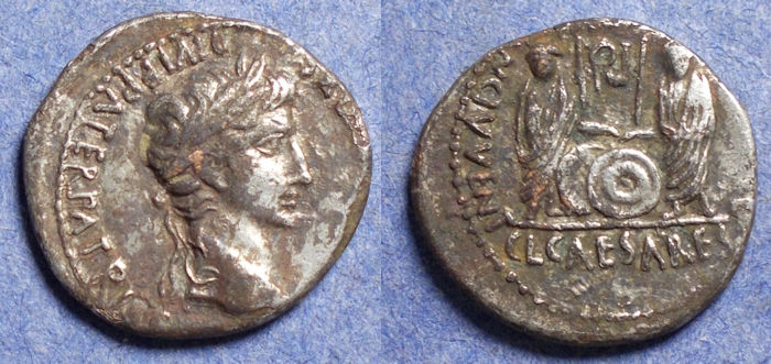Roman Empire, Augustus 27 BC-14AD, Silver coated bronze Fourree Denarius