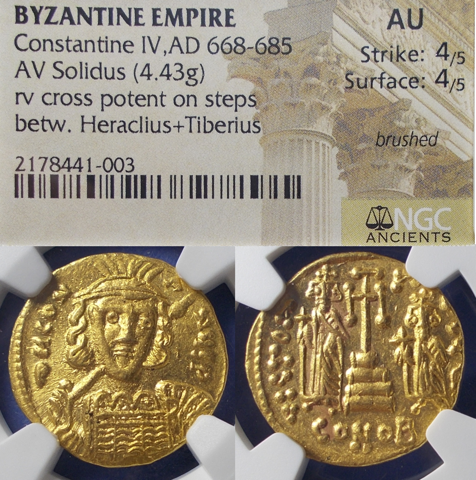Byzantine Empire, Constantine IV 668-685, Solidus | Byzantine Coins