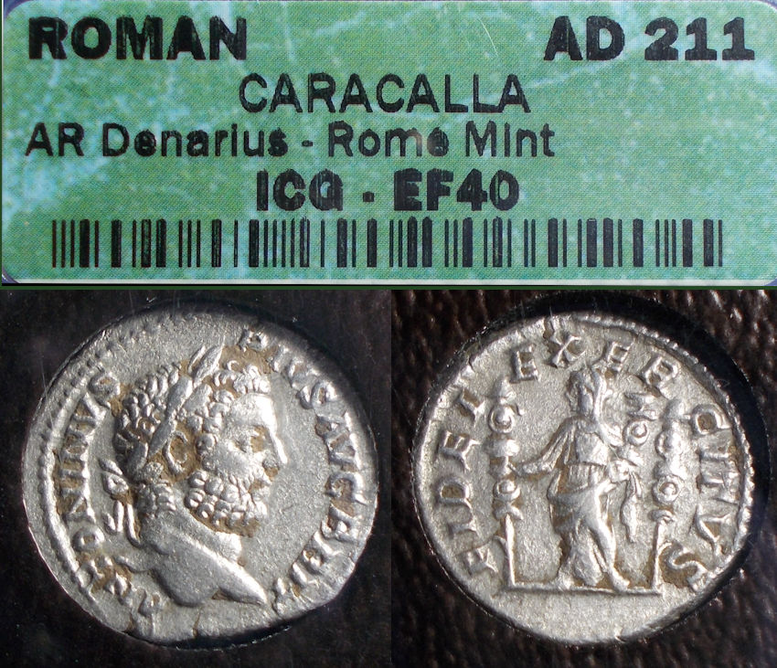 Roman Empire, Caracalla 198-217, Silver Denarius | Roman Imperial Coins