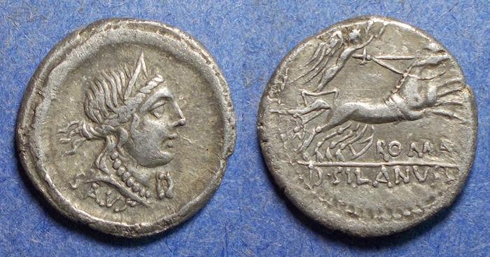 Roman Republic, D Silanus L.f. 91 BC, Silver Denarius | Roman ...