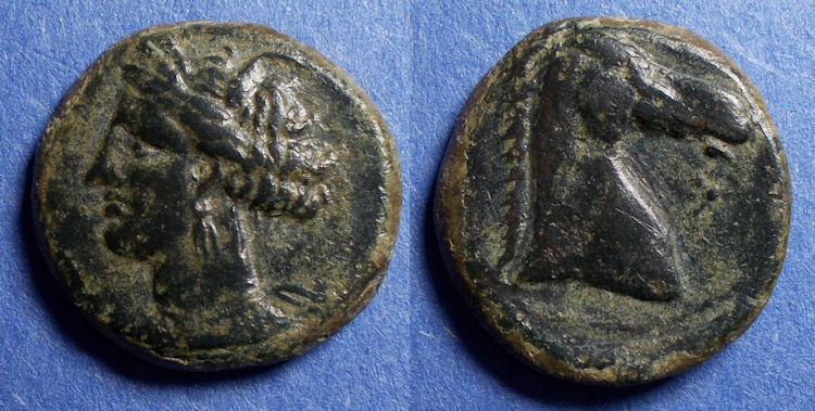 Zeugitania, Carthage 300-264 BC, Bronze AE18 | Greek Coins