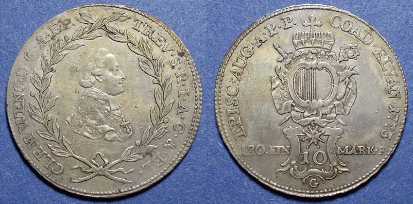 Germany, Augsburg, Clemens Wenzel von Sachsen 1768-1803 (1773), Silver ...