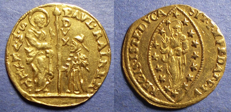 Venice Italy, Paolo Renier 1779-1789, Gold Zecchino XF | European Coins