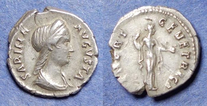 Roman Empire, Sabina 117-137, Silver Denarius | Roman Imperial Coins
