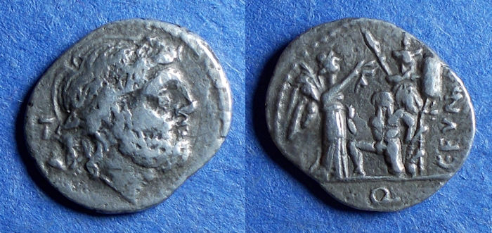 Roman Republic, C Fundanius 101 BC, Silver Quinarius | Roman Republican ...