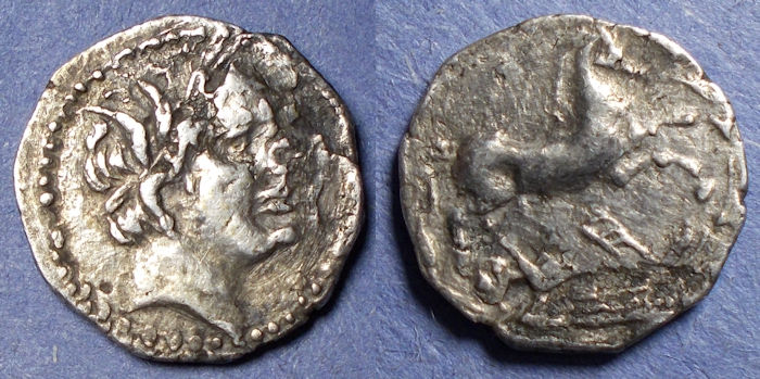 Zeugitana, Carthage - Second Punic War 214-210 BC, Silver 1/4 Shekel