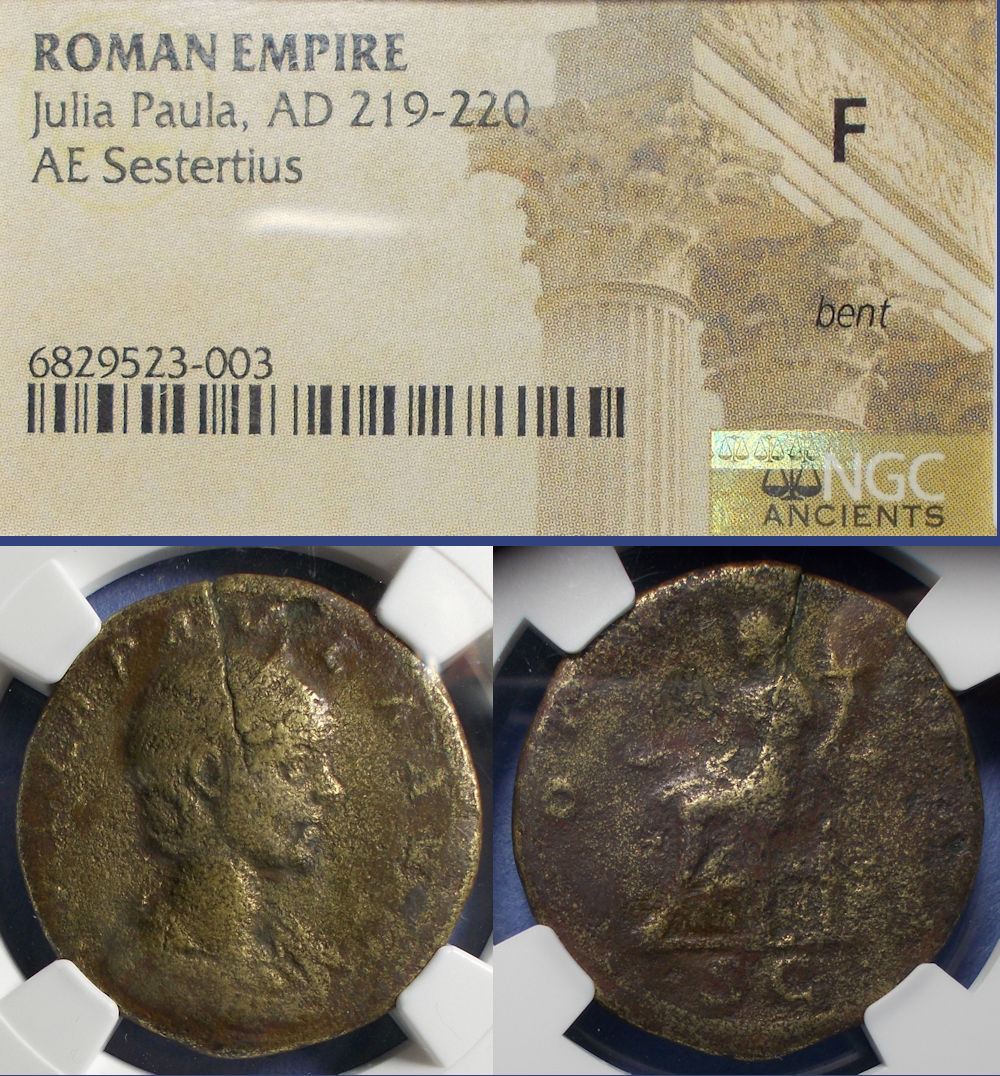 Roman Empire, Julia Paula 219-220, AE Sestertius | Roman Imperial Coins