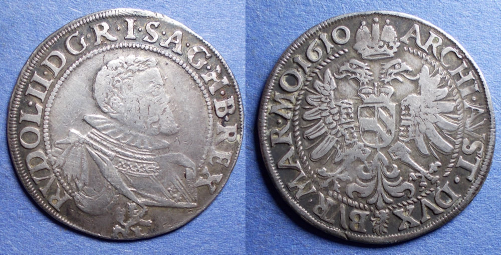 Bohemia, Rudolf II 1610, Silver Quarter Taler | European Coins