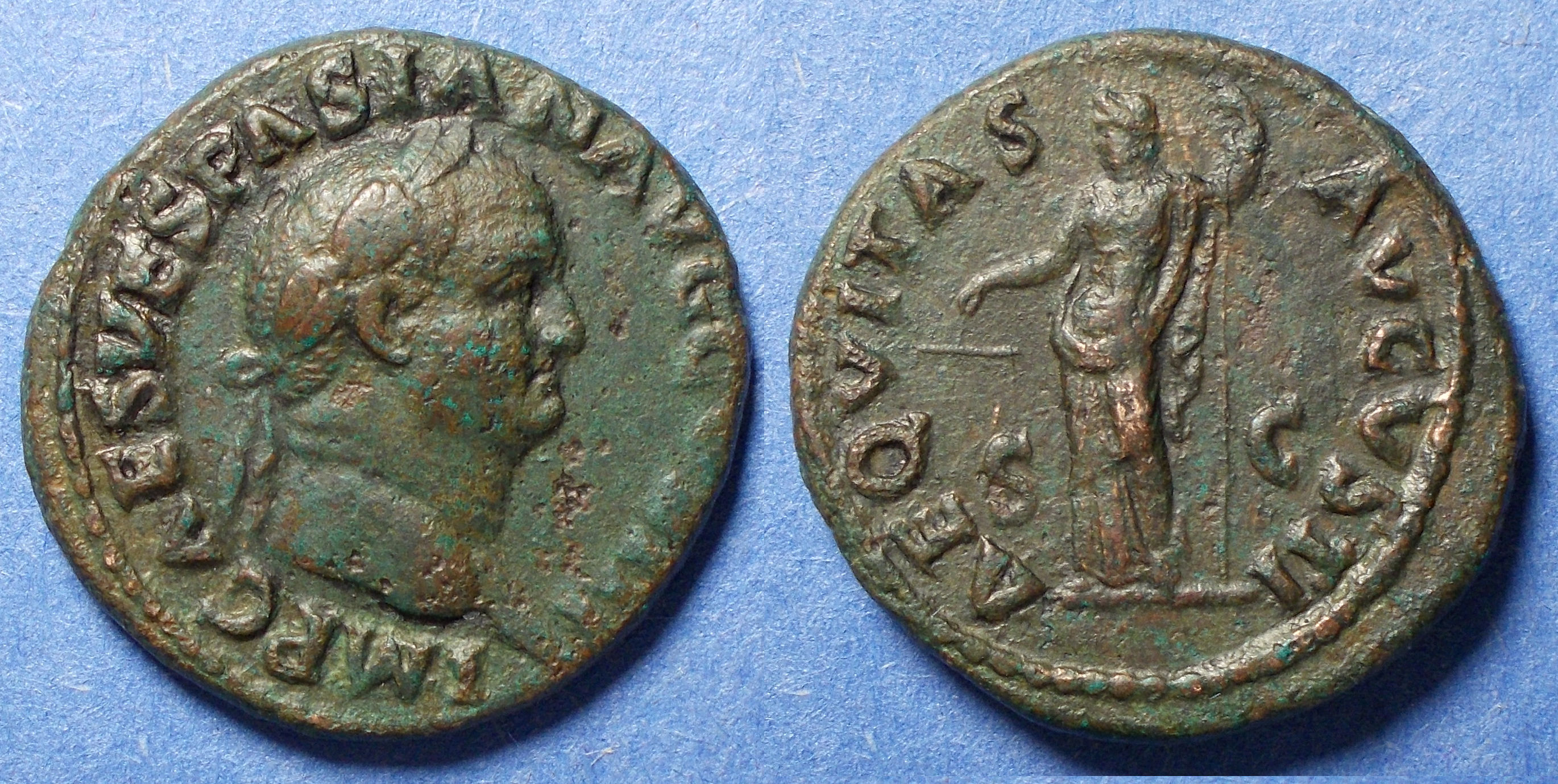 Roman Empire, Vespasian 69-79, Bronze Aes | Roman Imperial Coins