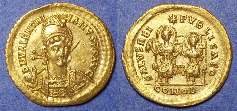 Roman Empire, Valentian III 425-455, Gold Solidus | Roman Imperial Coins