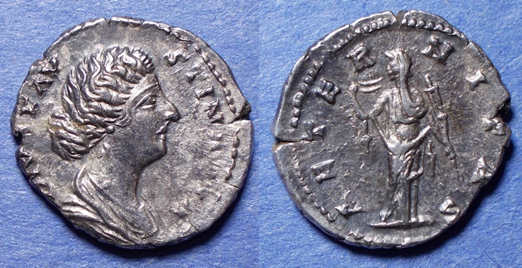 Roman Empire, Diva Faustina Jr d. 175, Silver Denarius | Roman Imperial ...