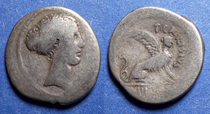 Roman Republic, T Carisius 46 BC, Silver Denarius | Roman Republican Coins