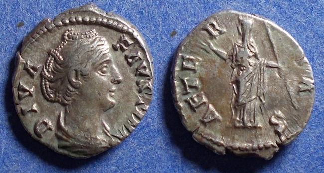 Roman Empire, Diva Faustina Sr d. 141, Silver Denarius | Roman Imperial ...