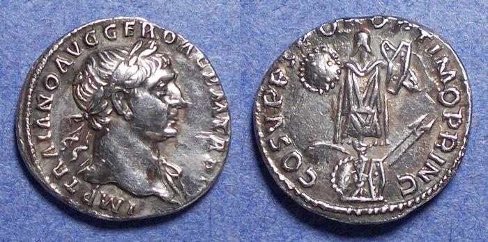 Roman Empire, Trajan 98-117, Silver Denarius | Roman Imperial Coins