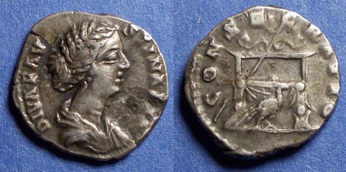 Roman Empire, Diva Faustina Jr d. 175, Silver Denarius | Roman Imperial ...