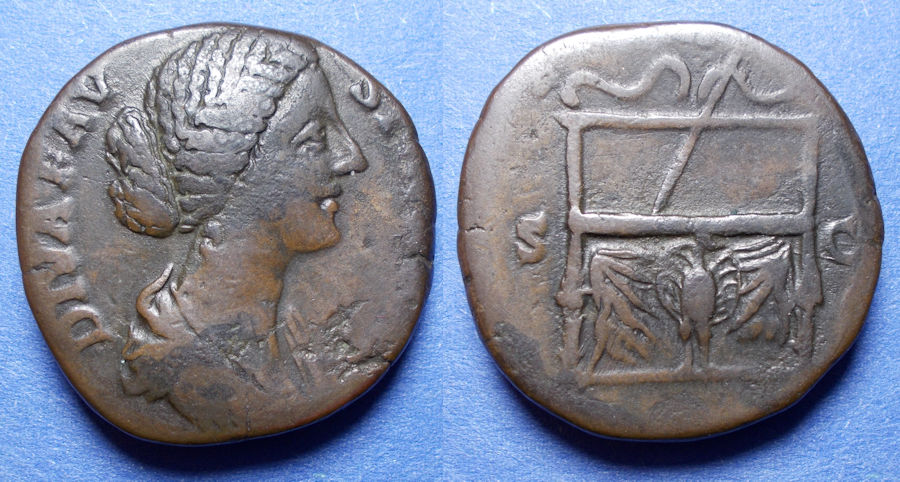 Roman Empire, Diva Faustina Jr d 175, AE Sestertius | Roman Imperial Coins