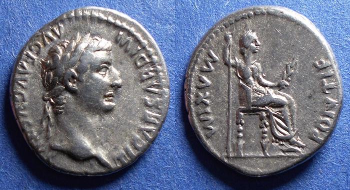 Roman Empire, Tiberius 14-37, Silver Denarius | Roman Imperial Coins