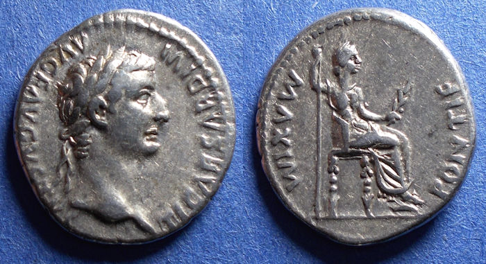 Roman Empire, Tiberius 14-37, Silver Denarius | Roman Imperial Coins