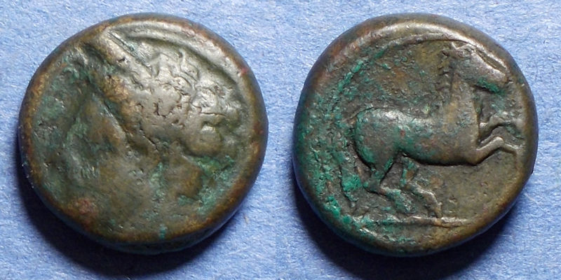 Zeugitania, Carthage 400-350 BC, Bronze AE14 | Greek Coins