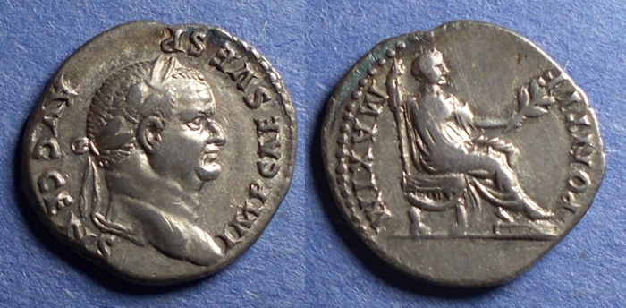 Roman Empire, Vespasian 69-79, Silver Denarius | Roman Imperial Coins