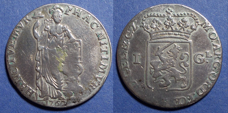 Netherlands, Gelderland 1762, Silver Gulden | European Coins