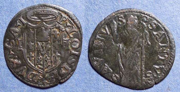 Italy, Castri, Pier Luigi Farnese 1545-1547, AE Quattrino | European Coins