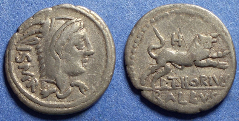 Roman Republic, L Thorius Balbus 105 BC, Silver Denarius | Roman ...