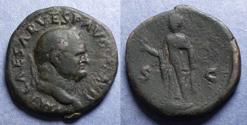 Roman Empire, Vespasian 69-79, Bronze Aes | Roman Imperial Coins