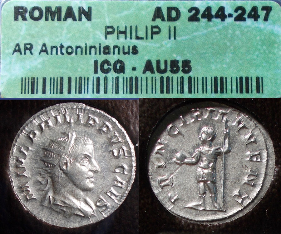 Roman Empire, Philip II (as Caesar) 244-7, Silver Antoninianus