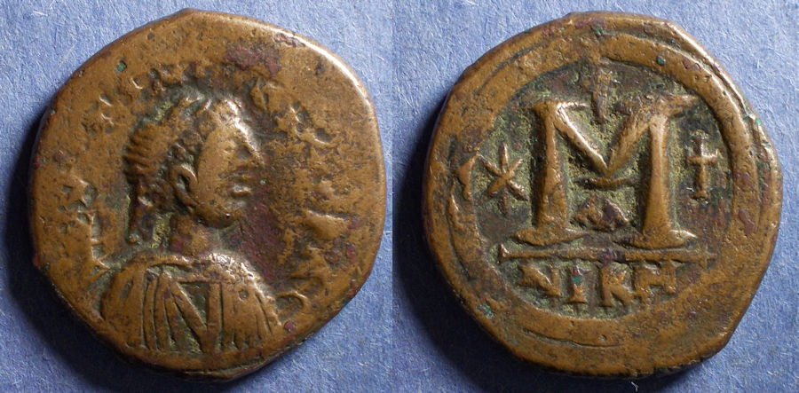 Byzantine Empire, Justinian 527-565, Bronze Follis | Byzantine Coins