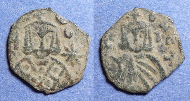 Byzantine Empire, Leo V with Constantine 813-820, Bronze Follis