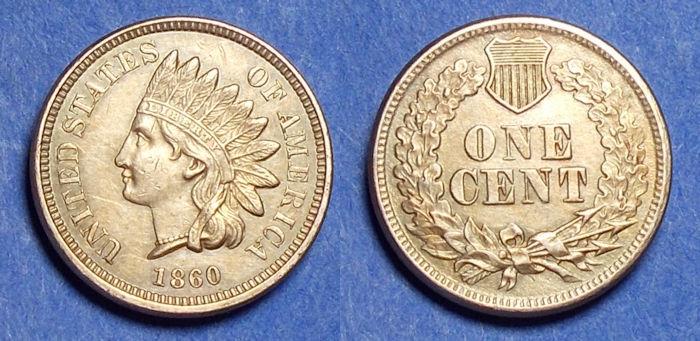 United States, 1860 Pointed Bust, Indian Head Cent | Small Cents