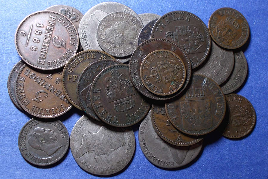 Germany, Prussia, Group of 25 coins 19th Century, Pfennig to 4 Groschen