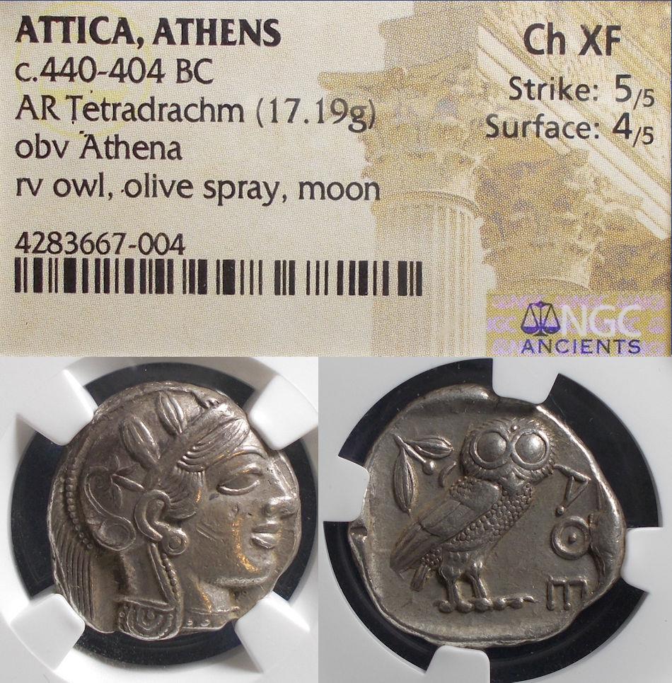 Attica, Athena 449-413 BC, Silver Tetradrachm | Greek Coins