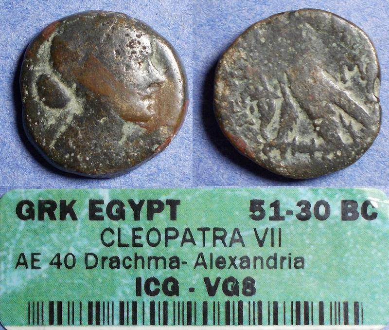 Egypt, Cleopatra VII 51-30 BC, Bronze 40 Drachm | Greek Coins