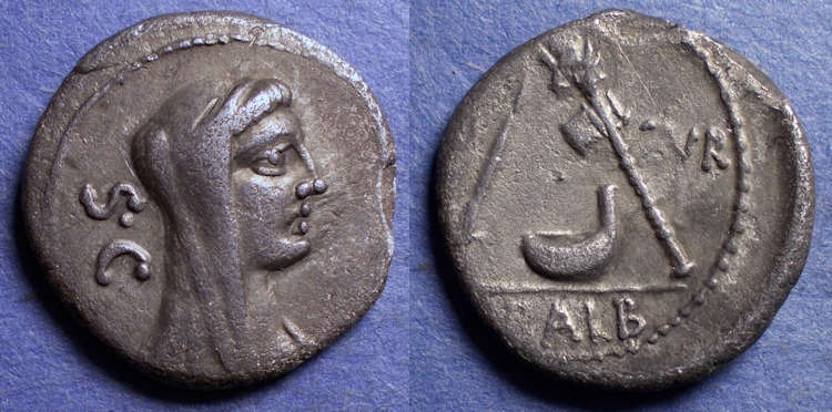 Roman Republic, Publius Sulpicius Galba 69 BC, Silver Denarius