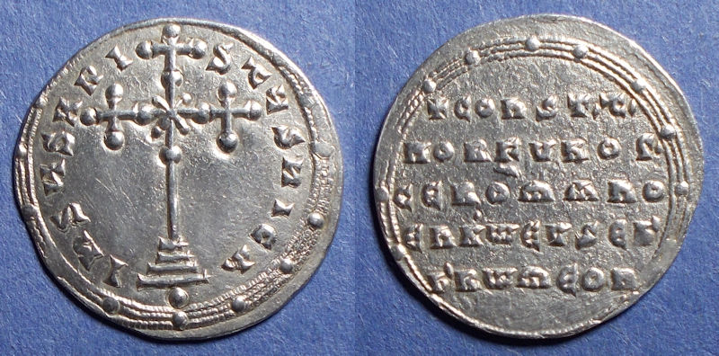 Byzantine Empire, Constantine VII with Romanus I 913-959, Silver Miliaranese