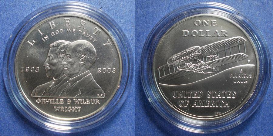 United States, First Flight Commemorative 2003, Silver Dollar
