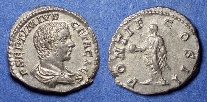 Roman Emprie, Geta (as Caesar) 198-208, Silver Denarius | Roman ...