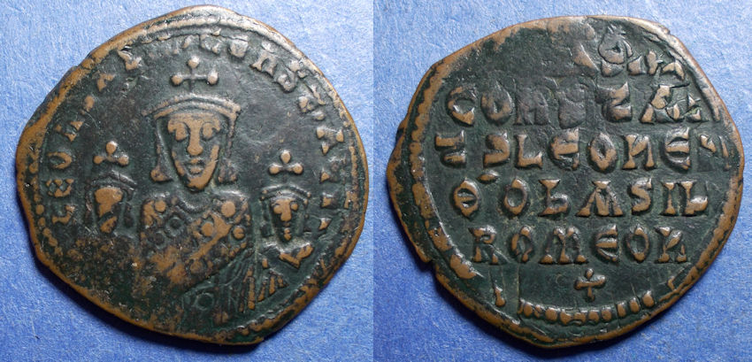 Byzantine Empire, Basil I 867-886, Bronze Follis | Byzantine Coins
