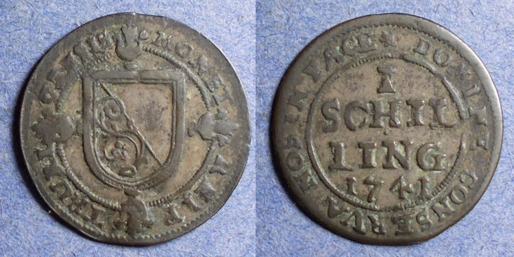Switzerland, Zurich 1741, Billon Schilling | European Coins