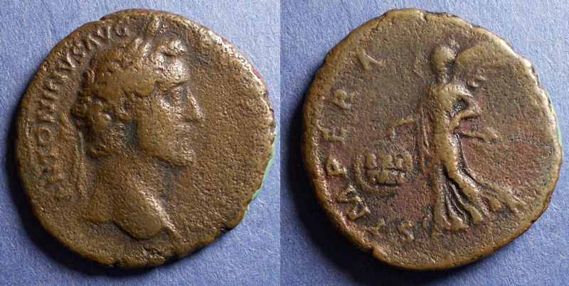 Roman Empire, Antoninus Pius 138-161, Bronze Britian Aes | Roman ...