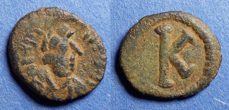 Byzantine Empire, Justinian I 527-565, Bronze Half Follis | Byzantine Coins
