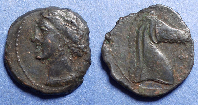 Zeugatania, Carthage 300-264 BC, Bronze AE19 | Greek Coins