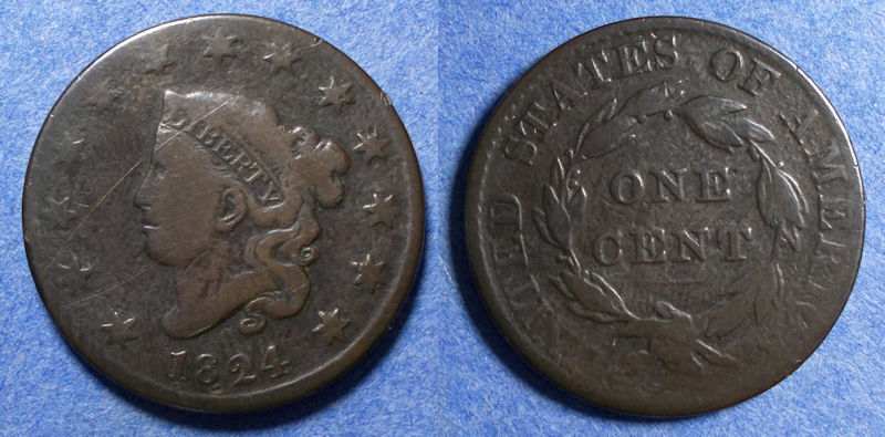 United States, 1824, Coronet Cent | Large Cents