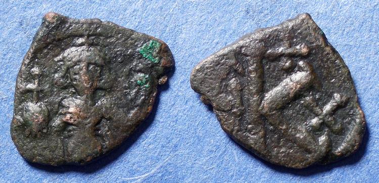 Byzantine Empire, Justinian II 685-695, Bronze Half Follis | Byzantine ...