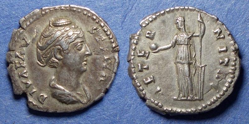 Roman Empire, Diva Faustina Sr d. 141, Silver Denarius | Roman Imperial ...