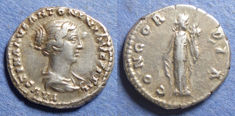 Roman Empire, Faustina II 147-175, Silver Denarius | Roman Imperial Coins
