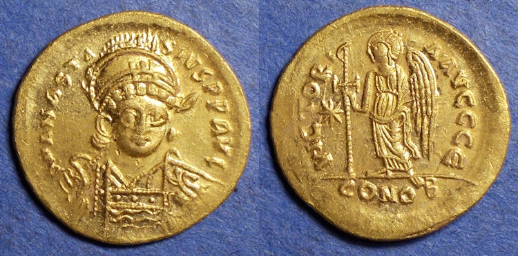 Byzantine Empire, Anastasius 491-518, Gold Solidus | Byzantine Coins